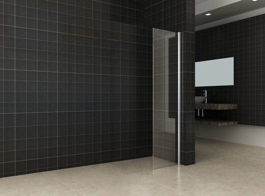 zijwand + muurprofiel 400x2000 10mm NANO glas